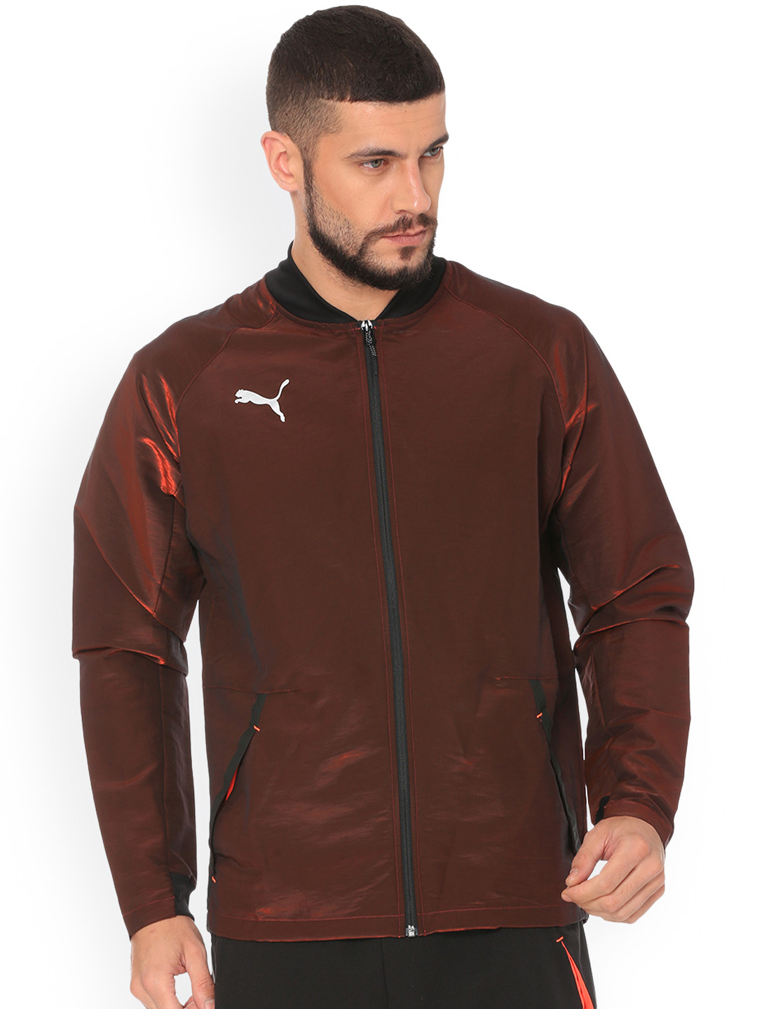 Buy Puma Men Maroon Solid Sporty FtblNXT Pro Track Jacket - Jackets for ...