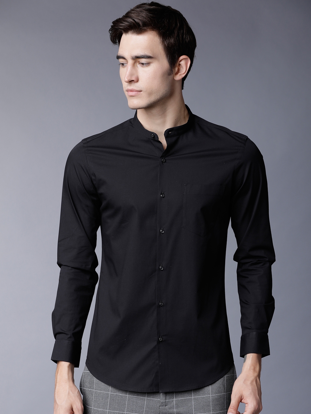 Buy Black Coffee Men Black Slim Fit Solid Casual Shirt Shirts For Men