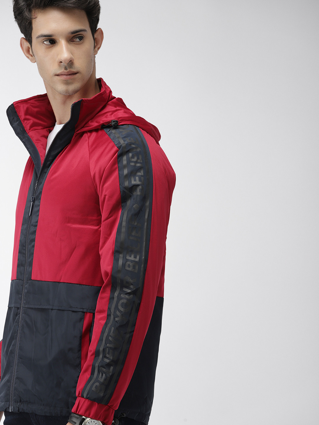 Buy Harvard Men Red Colourblocked Jacket - Jackets for Men 9297755 | Myntra