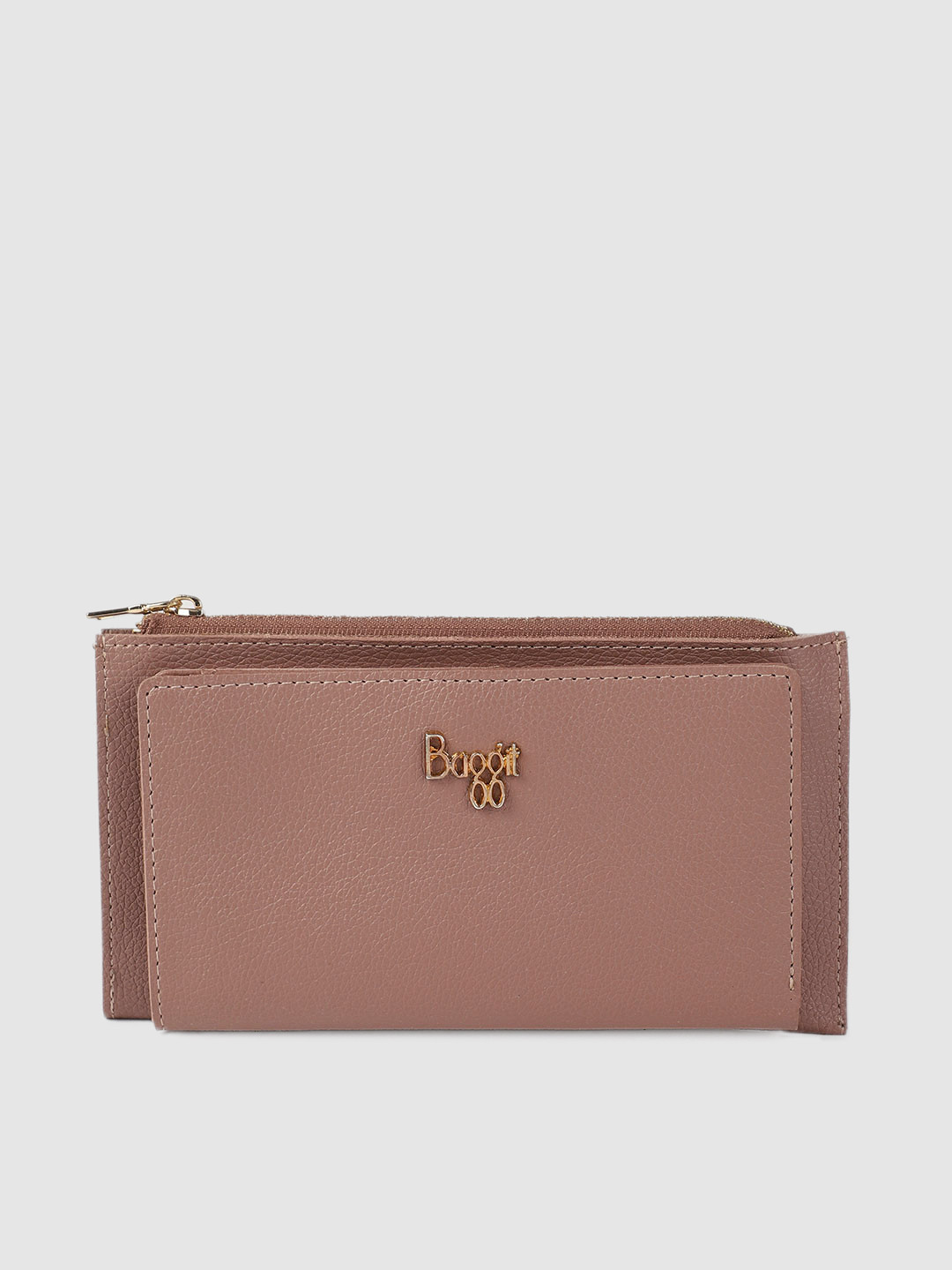 Buy Baggit Women Mauve Solid Zip Around Wallet - Wallets for Women ...