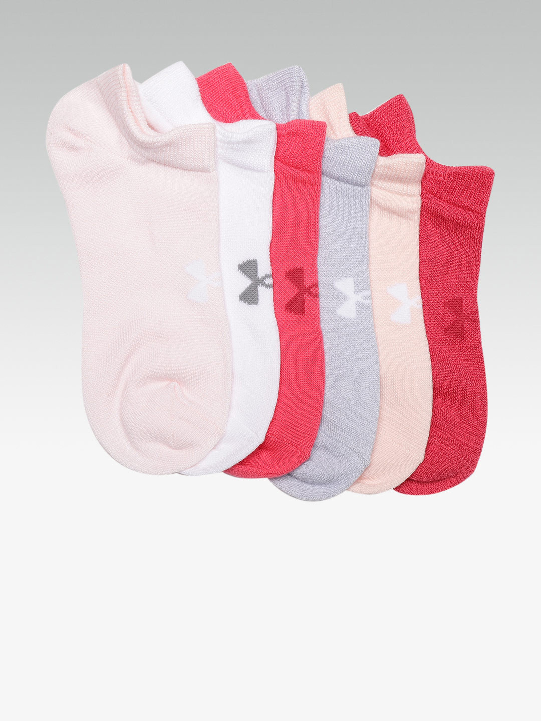 Buy UNDER ARMOUR Women Pack Of 6 Essential No Show Solid Ankle Length ...