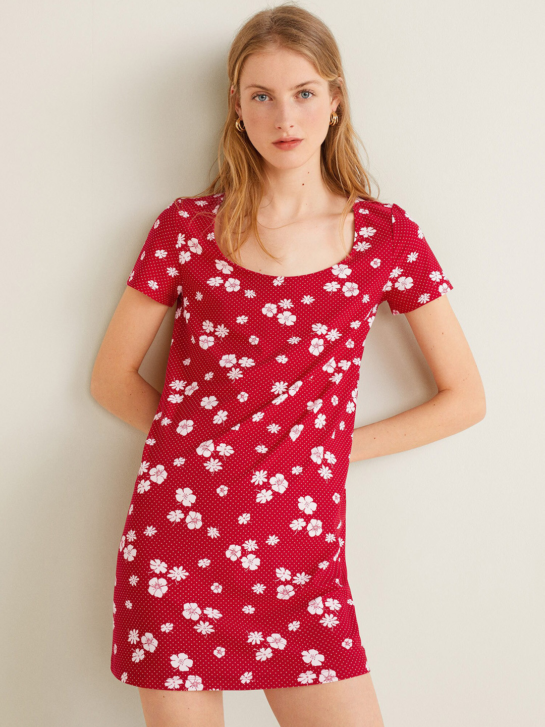 Buy MANGO Women Red Printed A Line Dress - Dresses for Women 9349961 ...