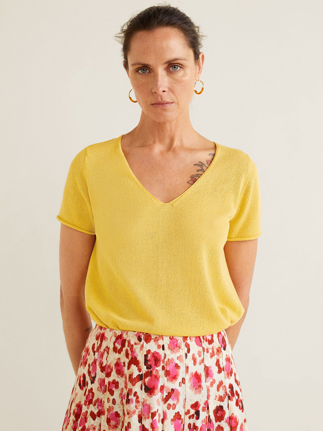 Buy MANGO Women Yellow Solid Top - Tops for Women 9350509 | Myntra