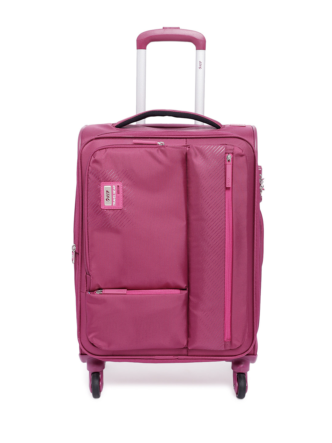 Buy VIP Unisex Magenta Solid Cabin Trolley Suitcase - Trolley Bag for ...