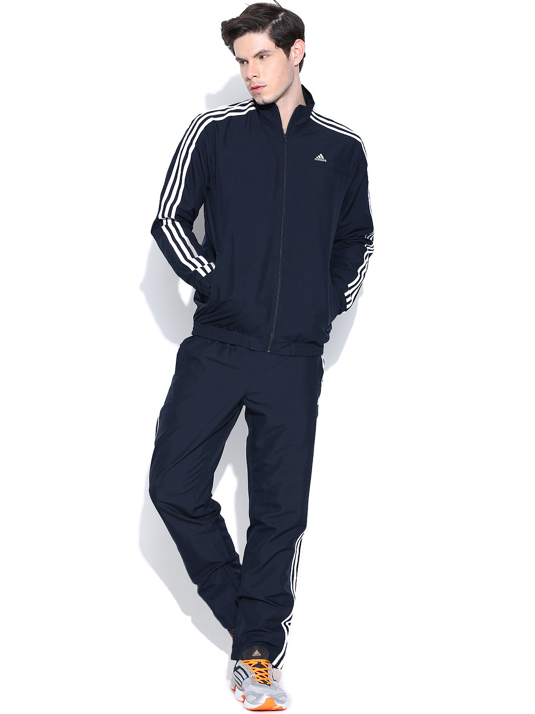 Buy ADIDAS Navy ESS 3S TS WV Polyester Training Tracksuit - Tracksuits ...