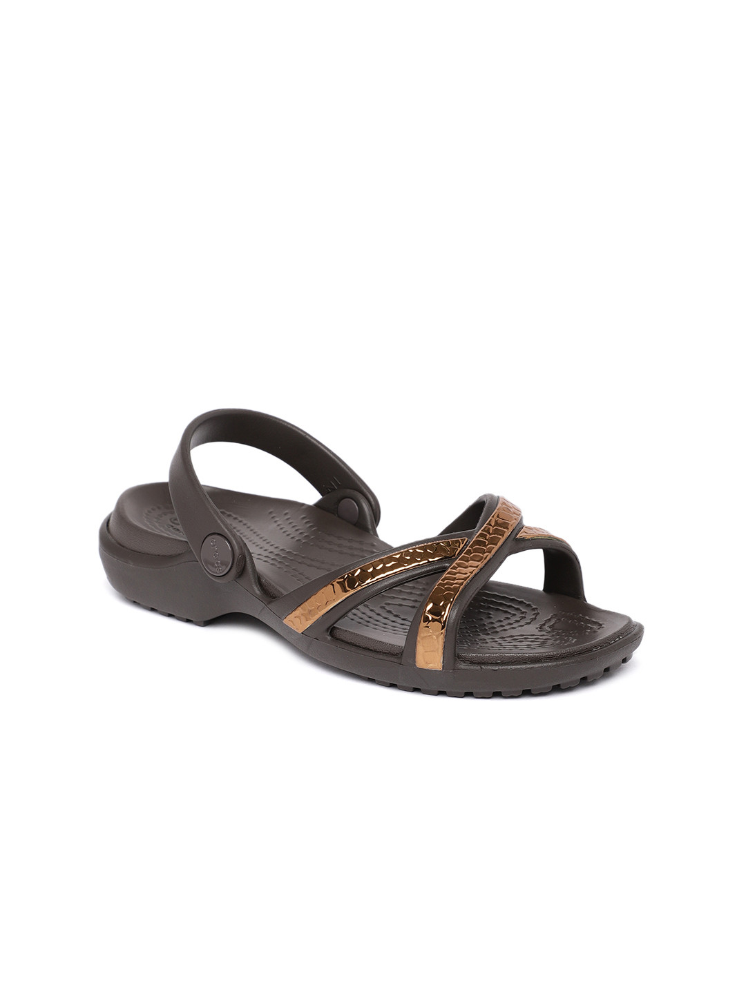 Buy Crocs Meleen Women Copper Toned Solid Open Toe Flats - Flats for ...