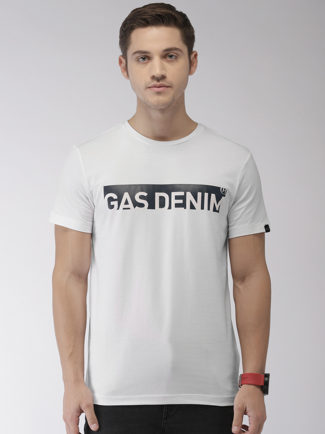 Buy GAS Men White Solid Round Neck T Shirt - Tshirts for Men 9394255 ...