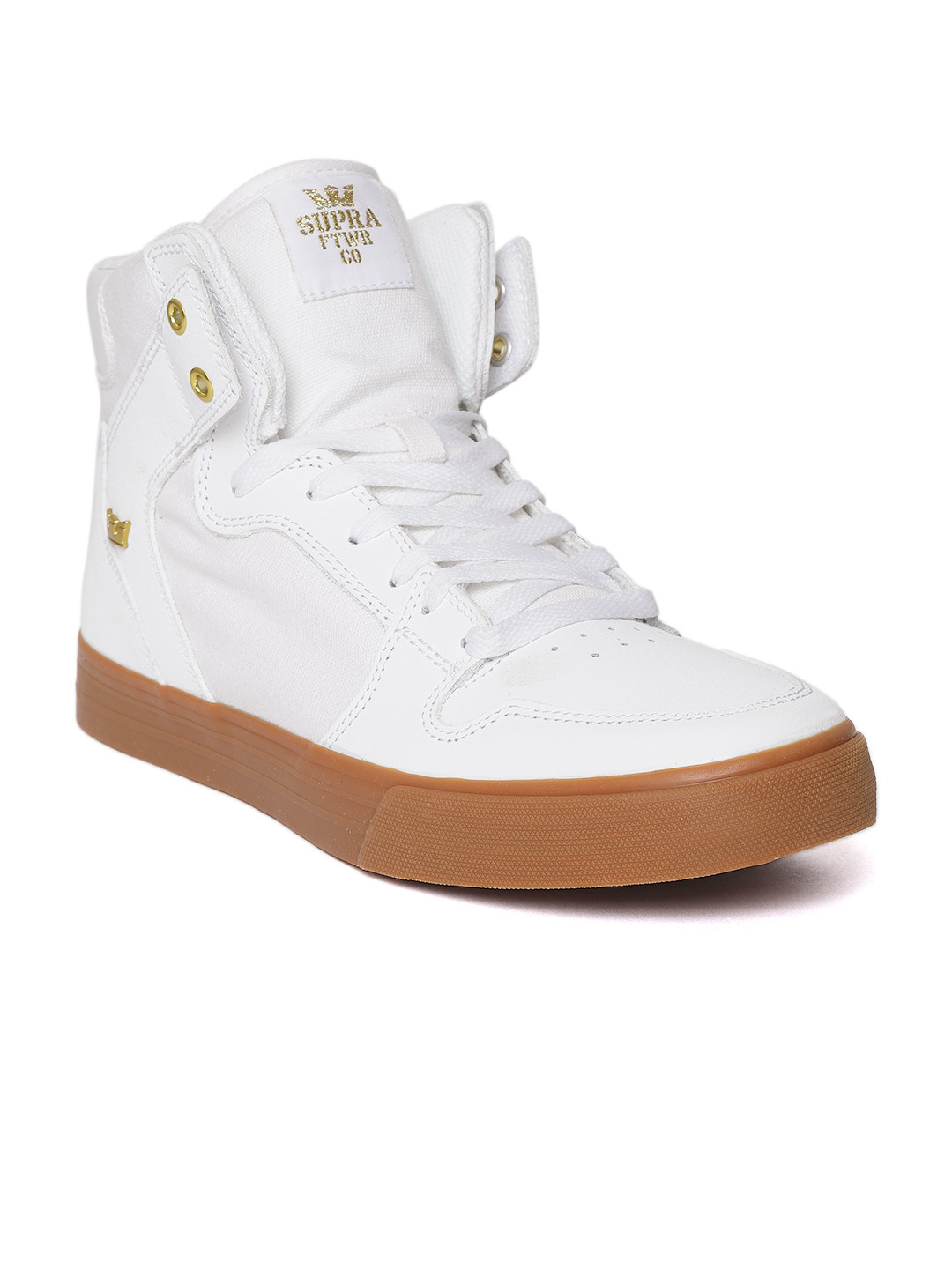 Buy Supra Men White Vaider Mid Top Sneakers - Casual Shoes for Men ...