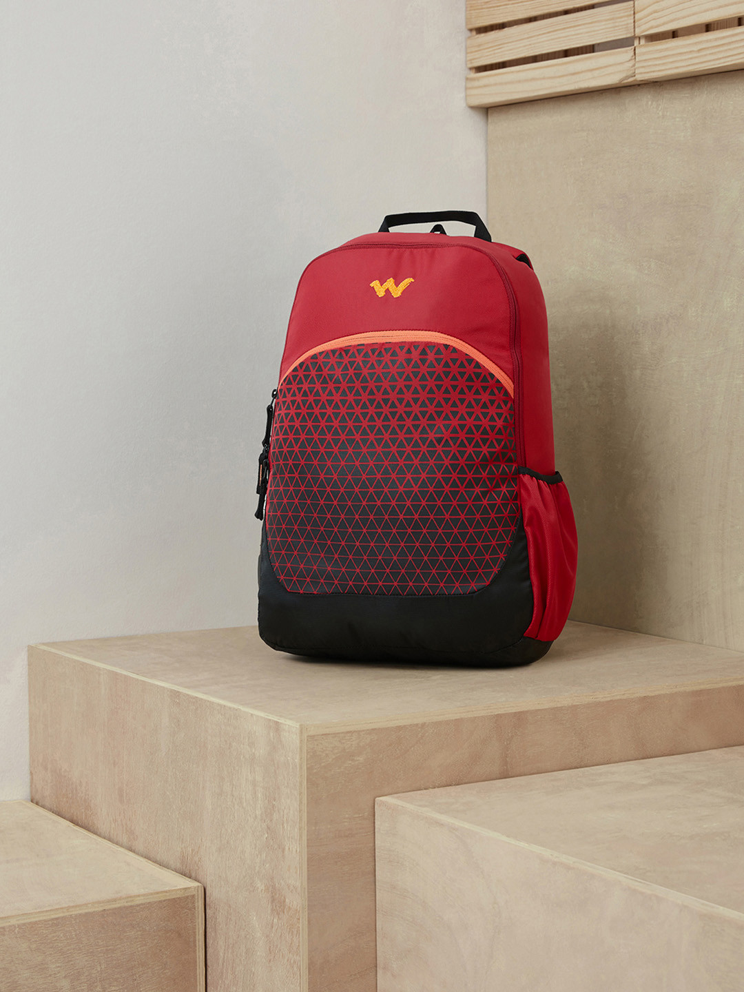 Buy Wildcraft Unisex Red & Black Geometric Backpack 1 Backpack ...