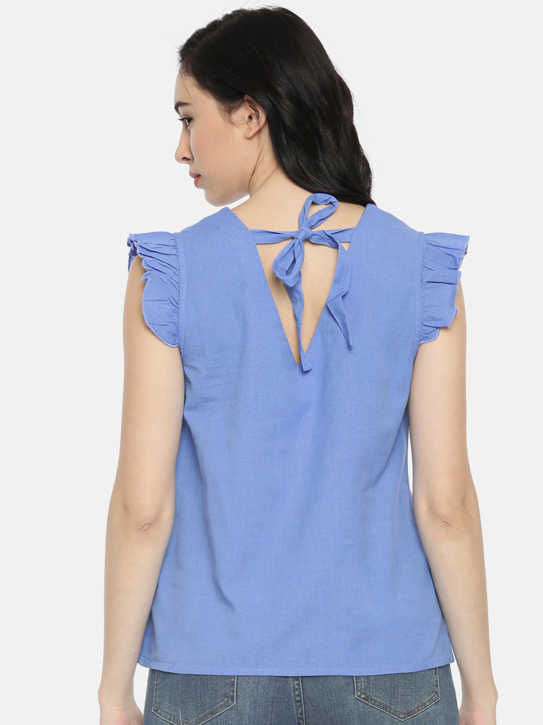 Buy Vero Moda Women Blue Solid Top - Tops for Women 9404815 | Myntra