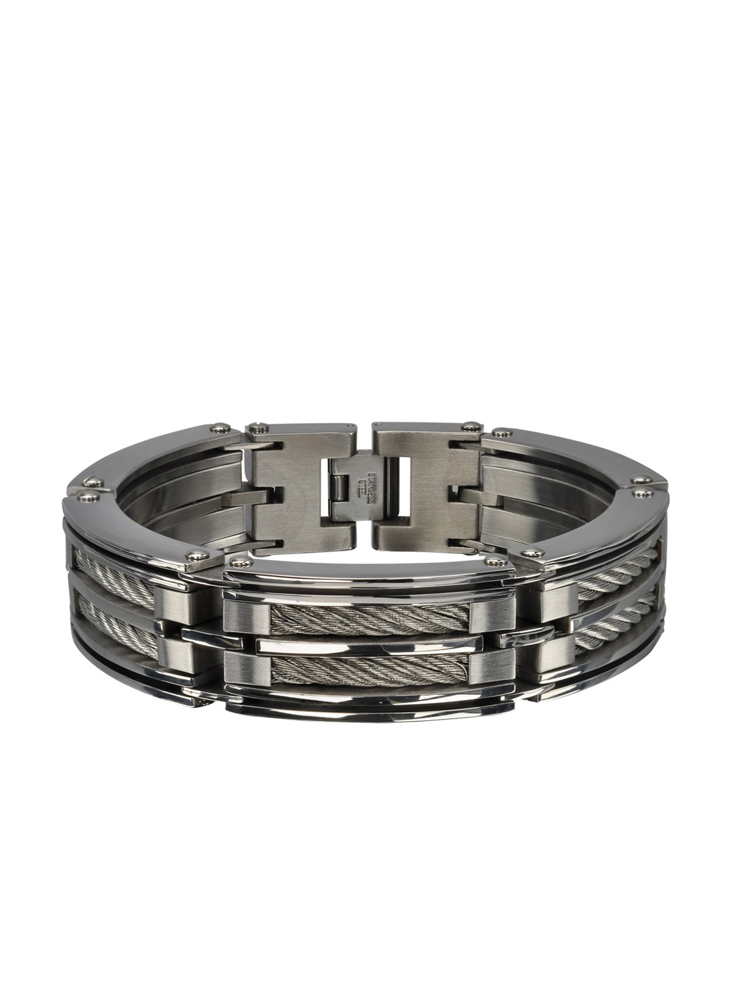 Buy Inox Jewelry Silver Toned Stainless Steel Link Bracelet - Bracelet ...