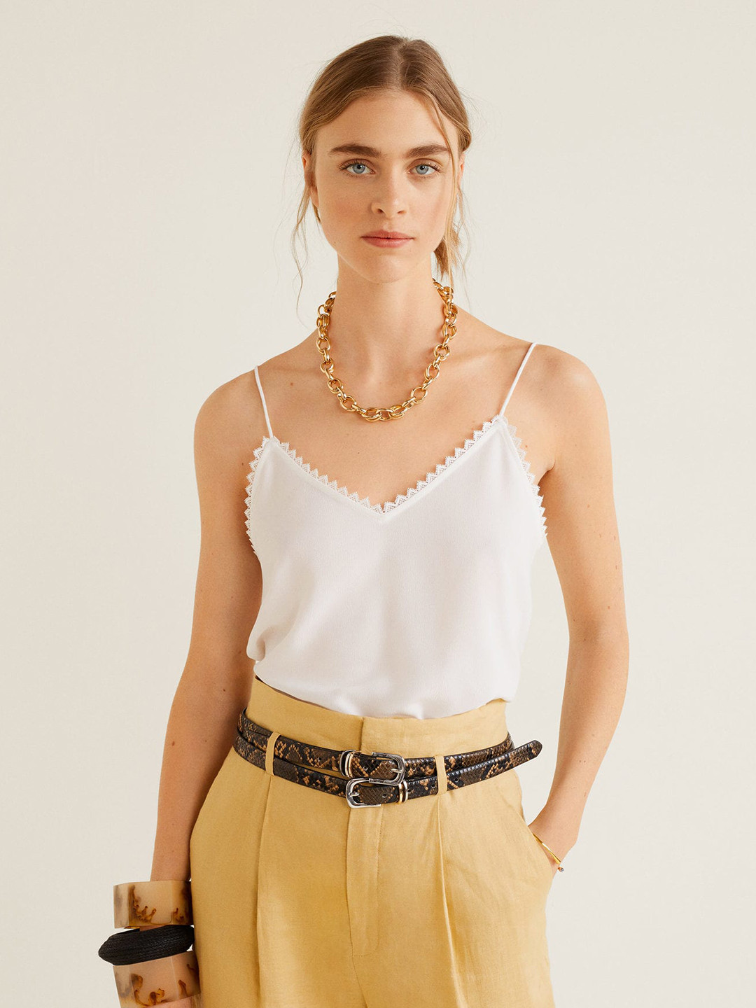 Buy MANGO Women White Solid Top - Tops for Women 9432787 | Myntra