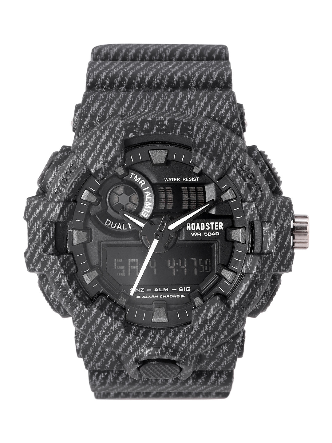 Buy Roadster Men Black Dial & Black Straps Analogue And Digital Multi ...