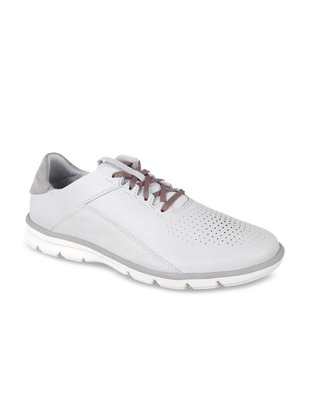 Buy Clarks Men Grey Solid Leather Sneakers - Casual Shoes for Men ...