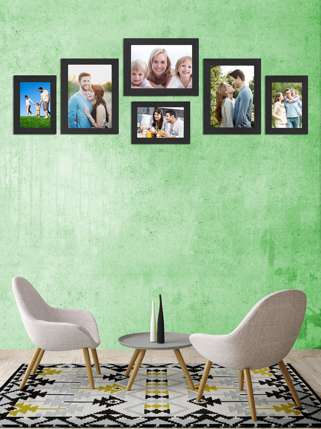 Buy Art Street Set Of 6 Black Solid Individual Photo Frames - Photo ...