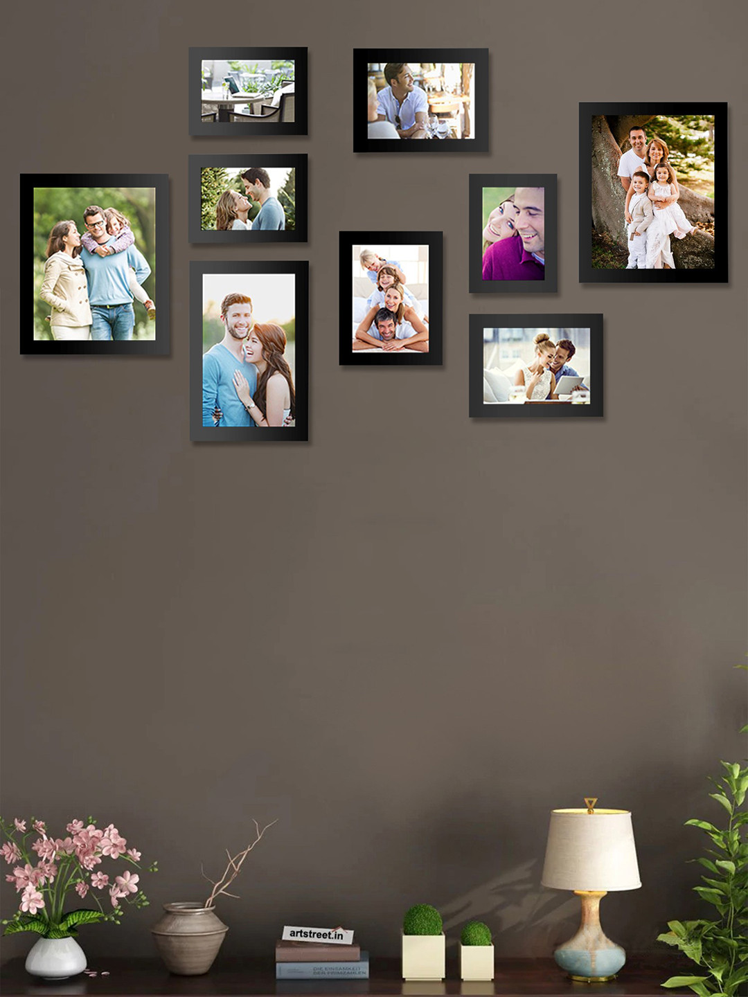 Buy Art Street Set Of 9 Black Solid Individual Photo Frames - Photo ...
