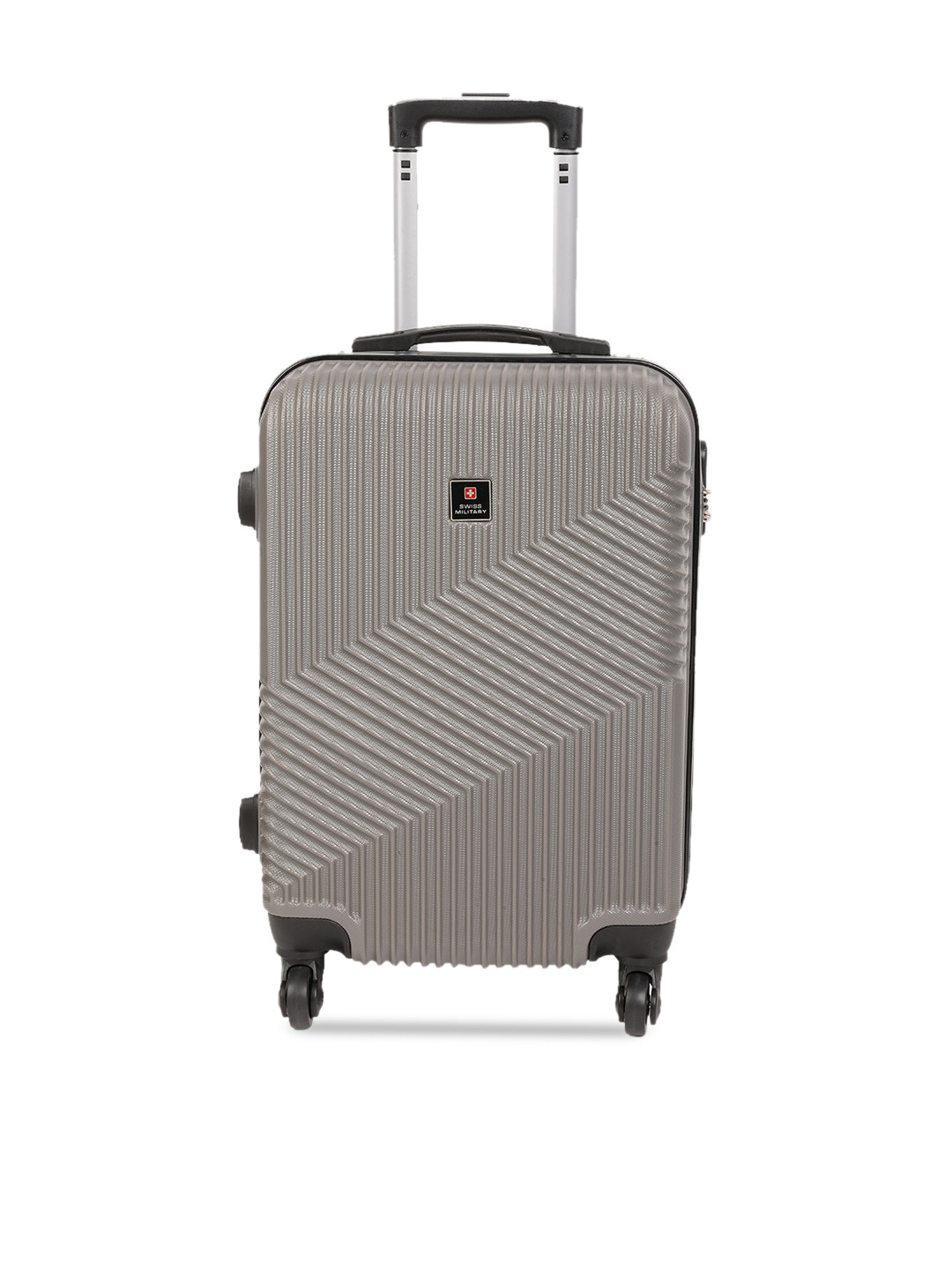 Buy SWISS MILITARY Unisex Grey Textured Cabin Trolley Bag - Trolley Bag ...