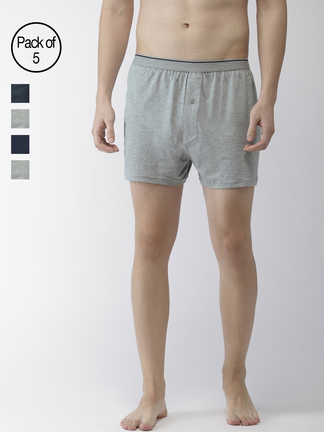 Buy Marks & Spencer Men Pack Of 5 Solid Boxers T148304F - Boxers for ...