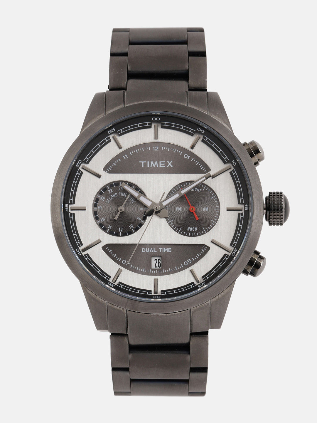 Buy Timex Men Silver Toned Analogue Watch TW000Y412 - Watches for Men ...