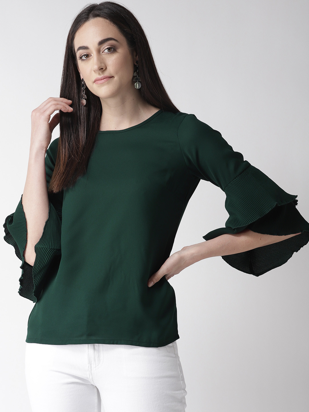 Buy PlusS Women Green Solid Top - Tops for Women 9657101 | Myntra