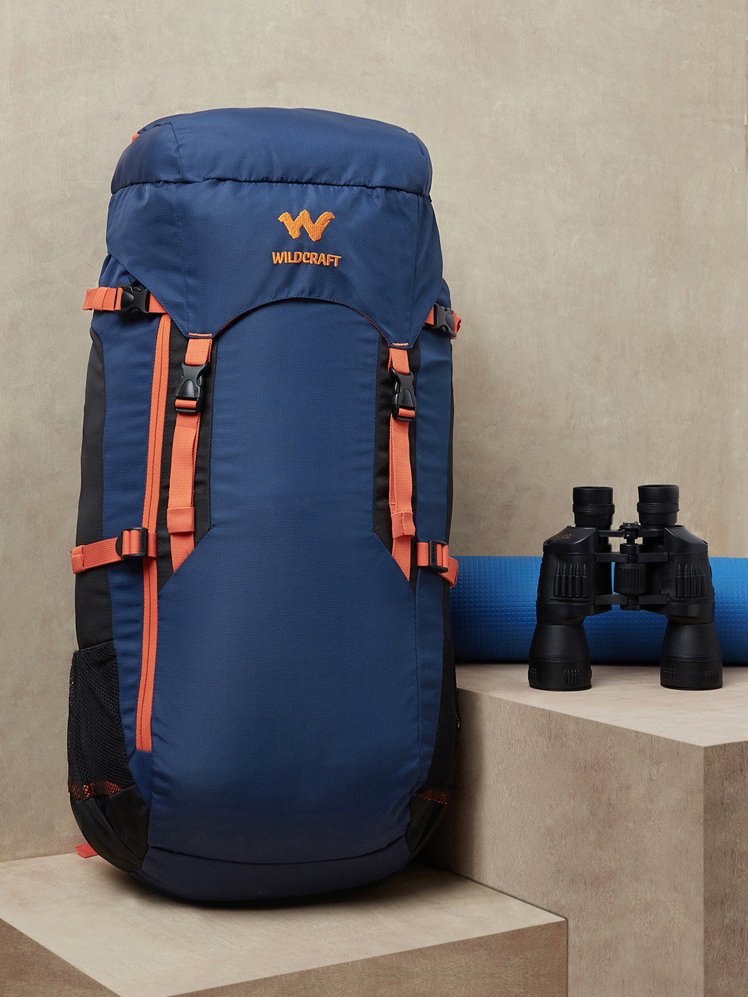 Buy Wildcraft Unisex Navy Blue Trek 60L Solid Rucksack - Rucksacks for ...