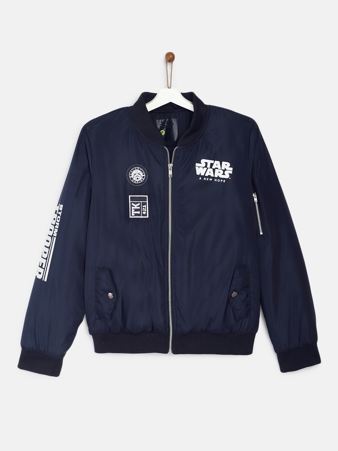 Buy YK Star Wars Boys Navy Blue Printed Bomber Jacket - Jackets for ...