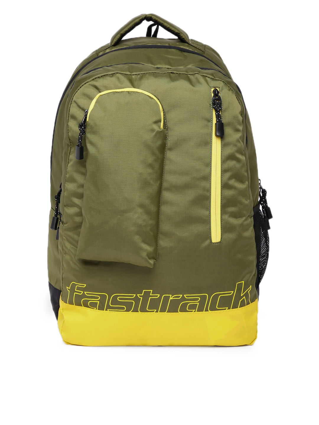 Buy Fastrack Men Olive Green Brand Logo Backpack - Backpacks for Men ...