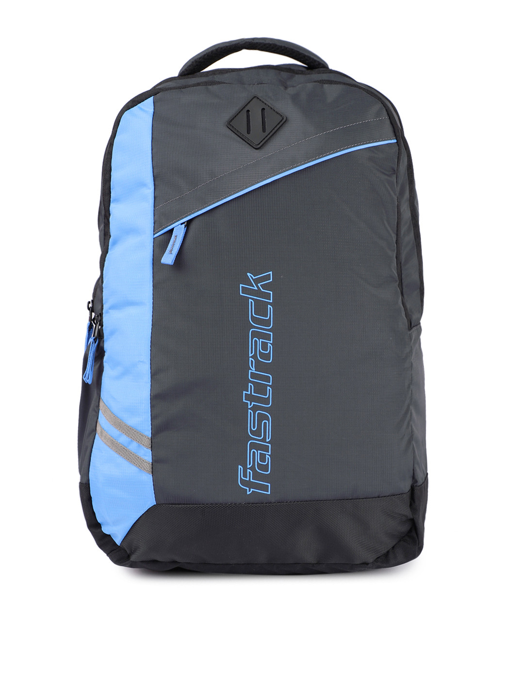 Buy Fastrack Men Grey & Blue Brand Logo Backpack - Backpacks for Men ...