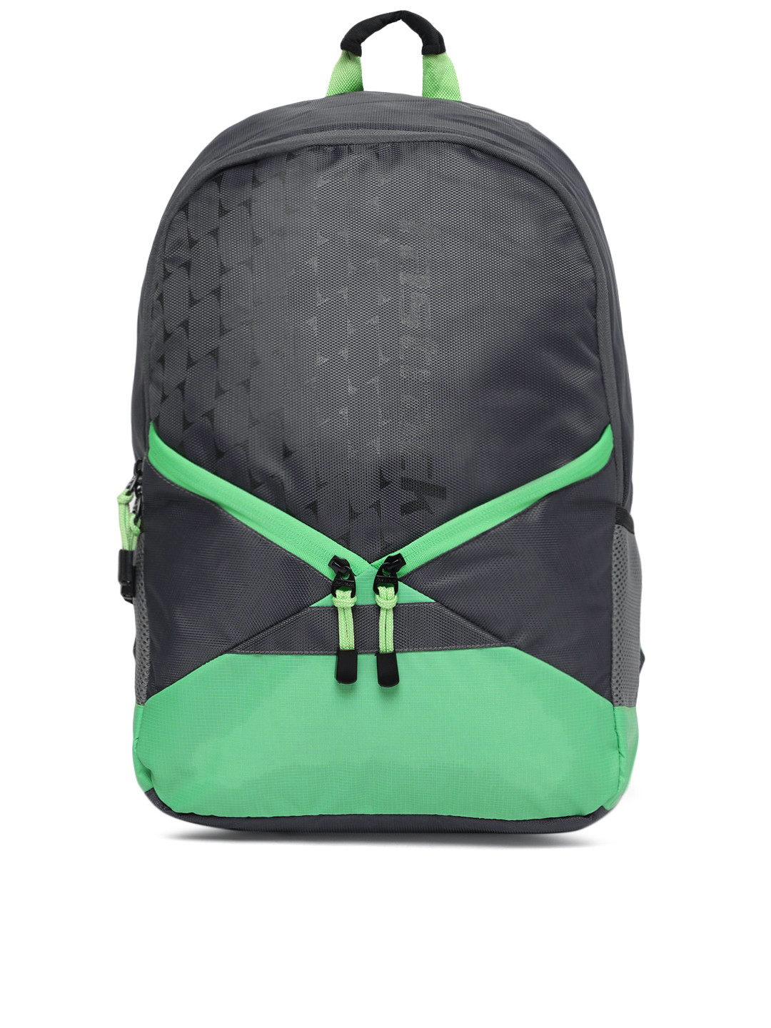 Buy Fastrack Men Grey & Green Colourblocked Backpack - Backpacks for ...