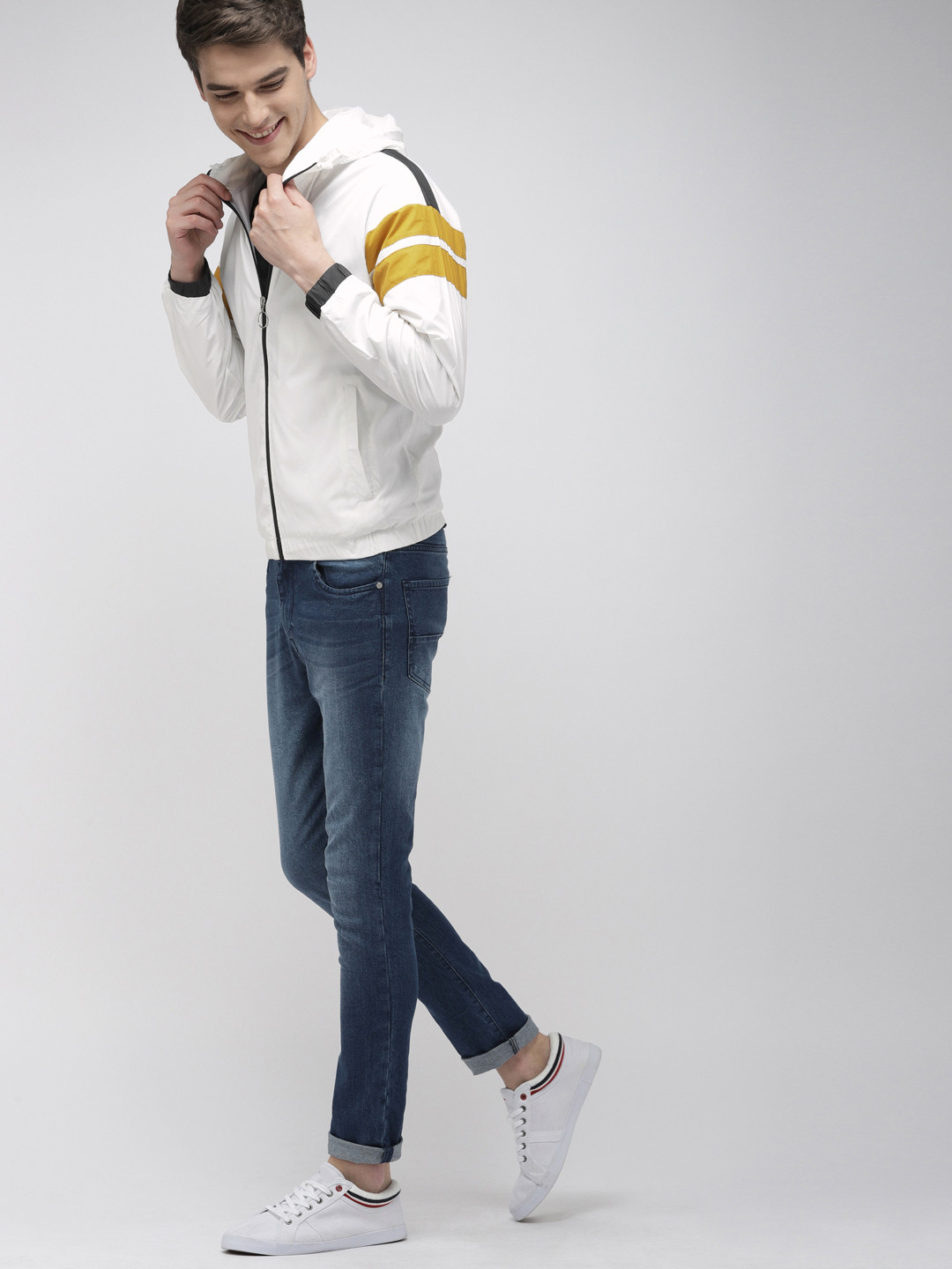Buy Mast & Harbour Men White Solid Sporty Jacket - Jackets for Men ...