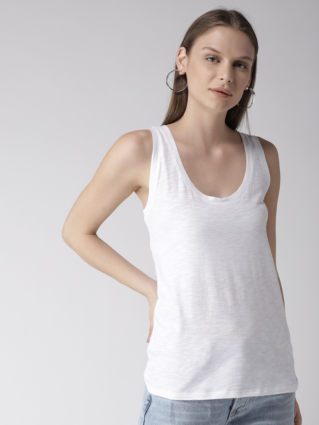 Buy Marks & Spencer Women White Solid Innerwear Vest T418027 ...