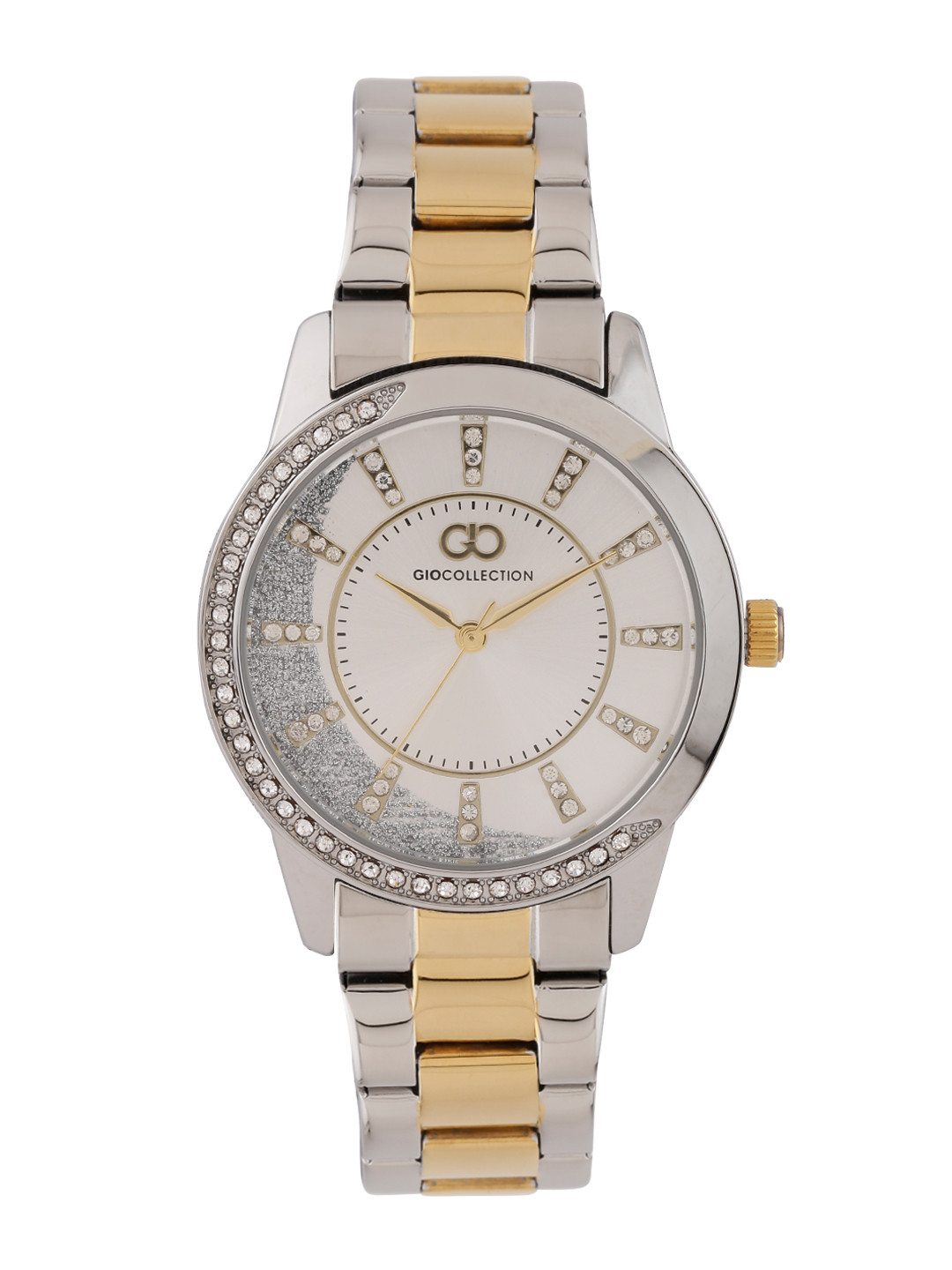 Buy GIO COLLECTION Women Silver Toned Embellished Dial Watch G2002 44 ...