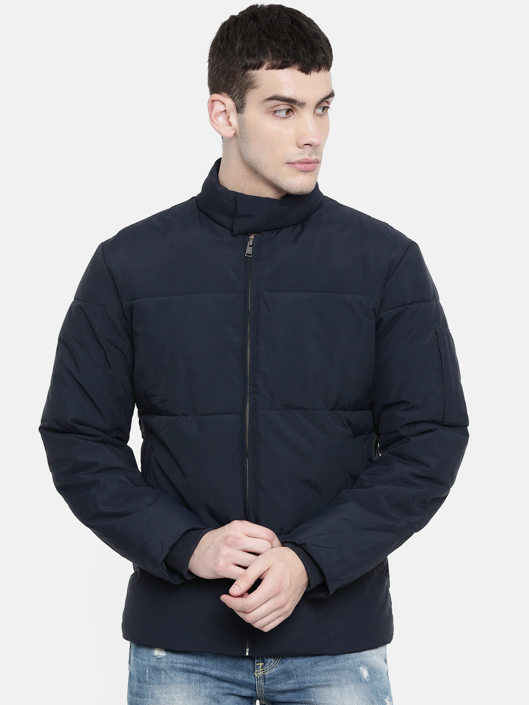 Buy SELECTED Men Navy Blue Solid Puffer Jacket - Jackets for Men 9721353 | Myntra
