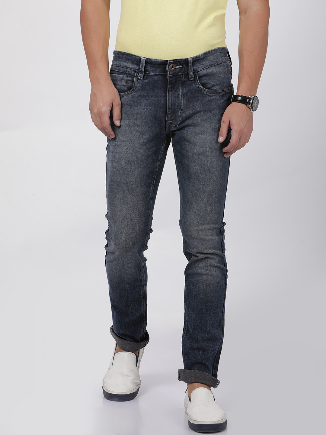 Buy Llak Jeans Men Blue Skinny Fit Mid Rise Clean Look Stretchable ...