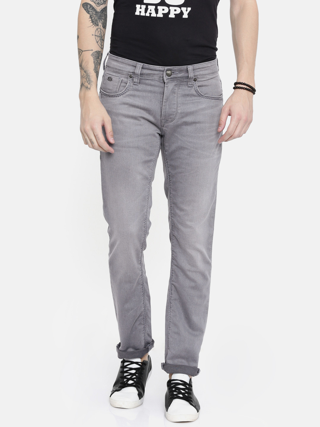 Buy Lawman Pg3 Men Grey Slim Fit Low Rise Clean Look Stretchable Jeans ...