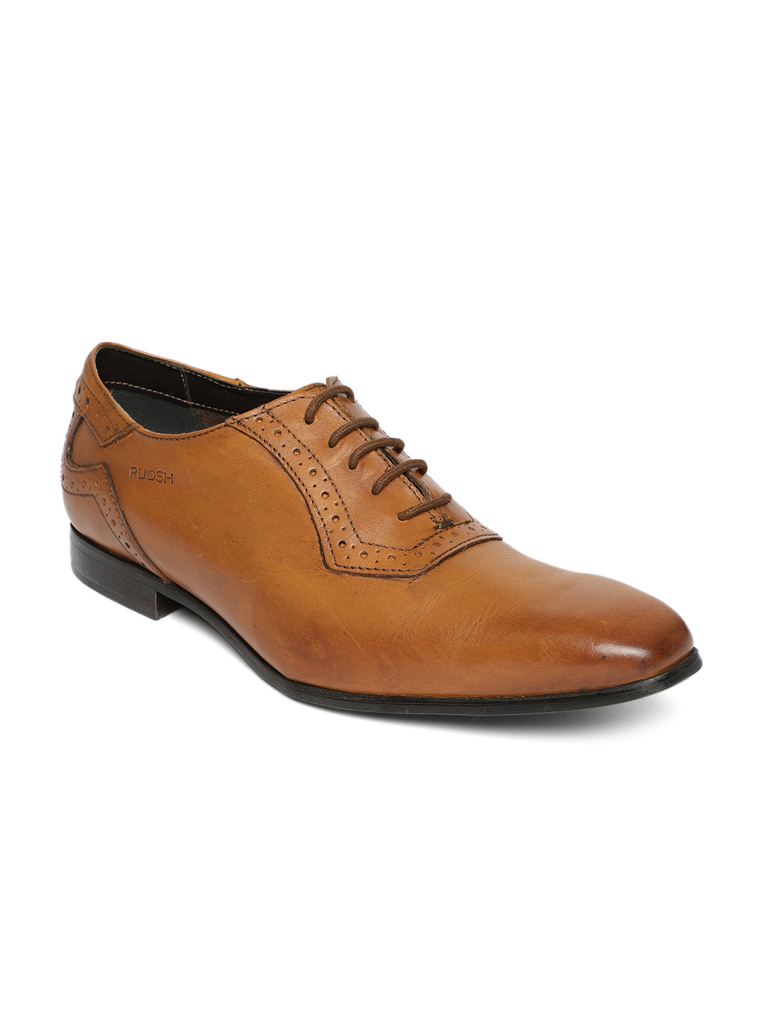Buy Ruosh Men Tan Brown Leather Formal Oxfords - Formal Shoes for Men ...
