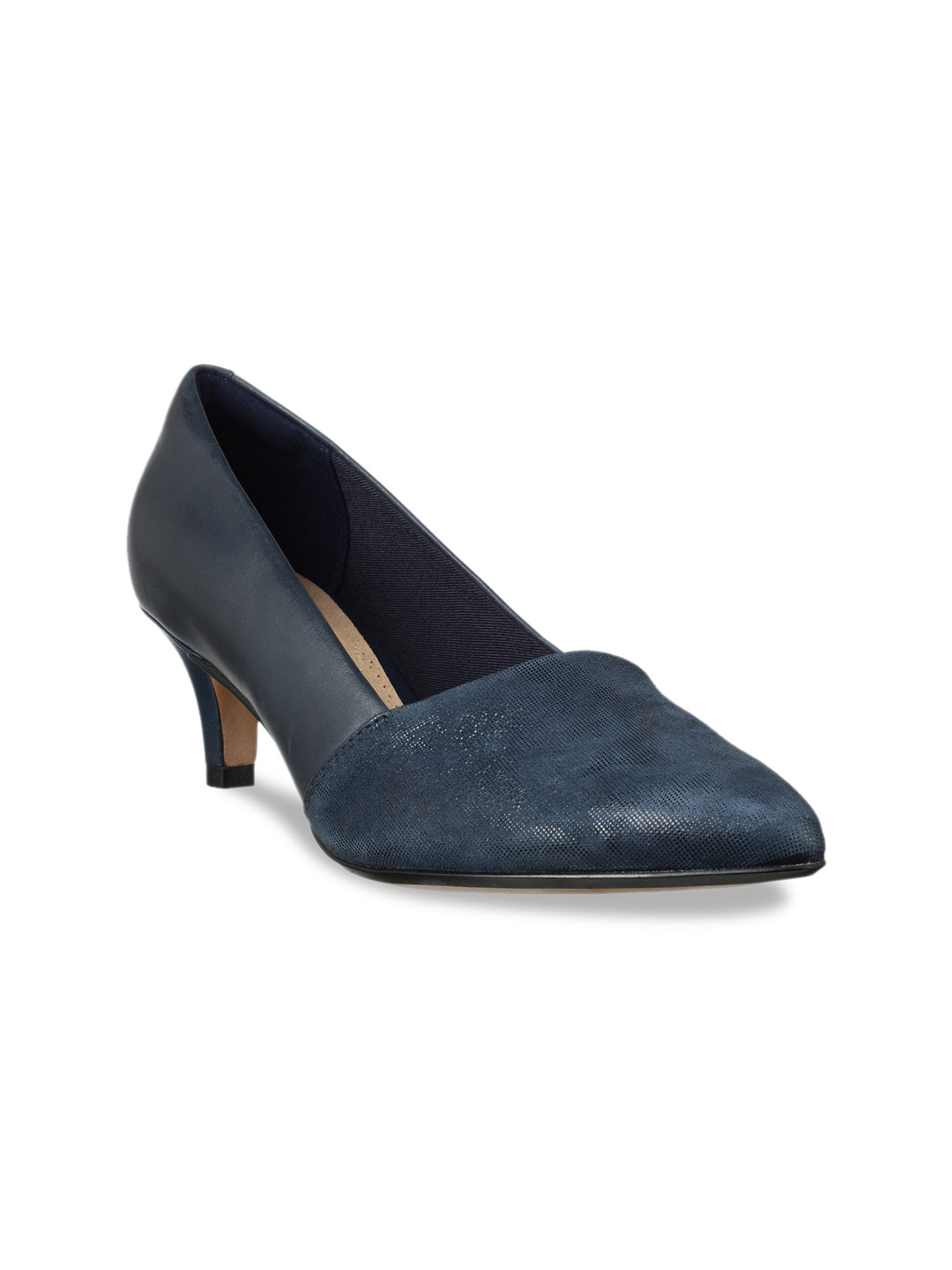 Buy Clarks Women Navy Blue Solid Pumps - Heels for Women 9863543 | Myntra