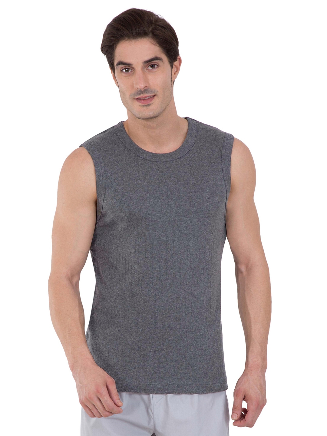 Buy Jockey Men Charcoal Grey Solid Athleisure Gym Vest 9930 0105 Innerwear Vests For Men