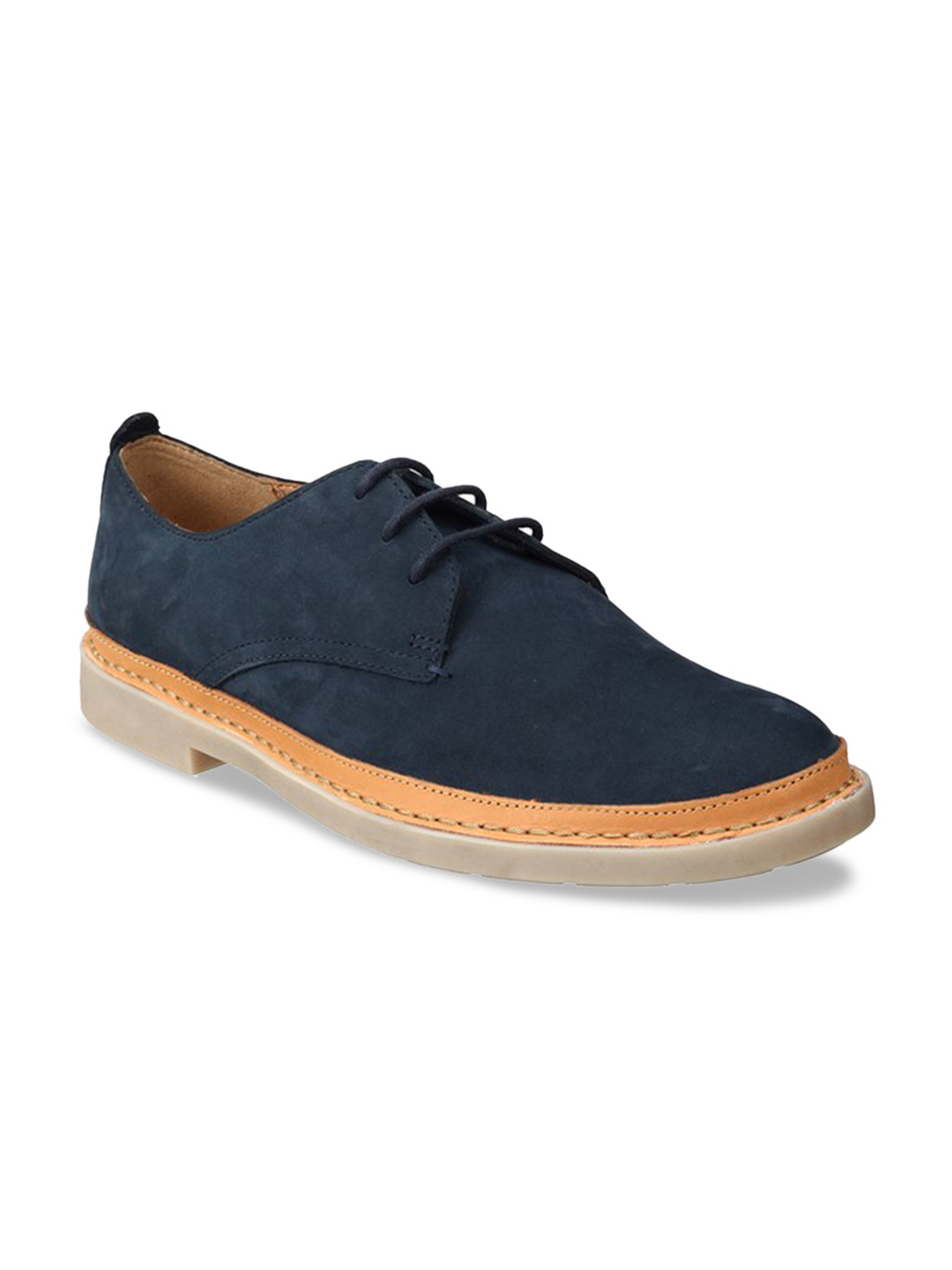 Buy Clarks Men Navy Blue Leather Derbys - Casual Shoes for Men 9867147 ...