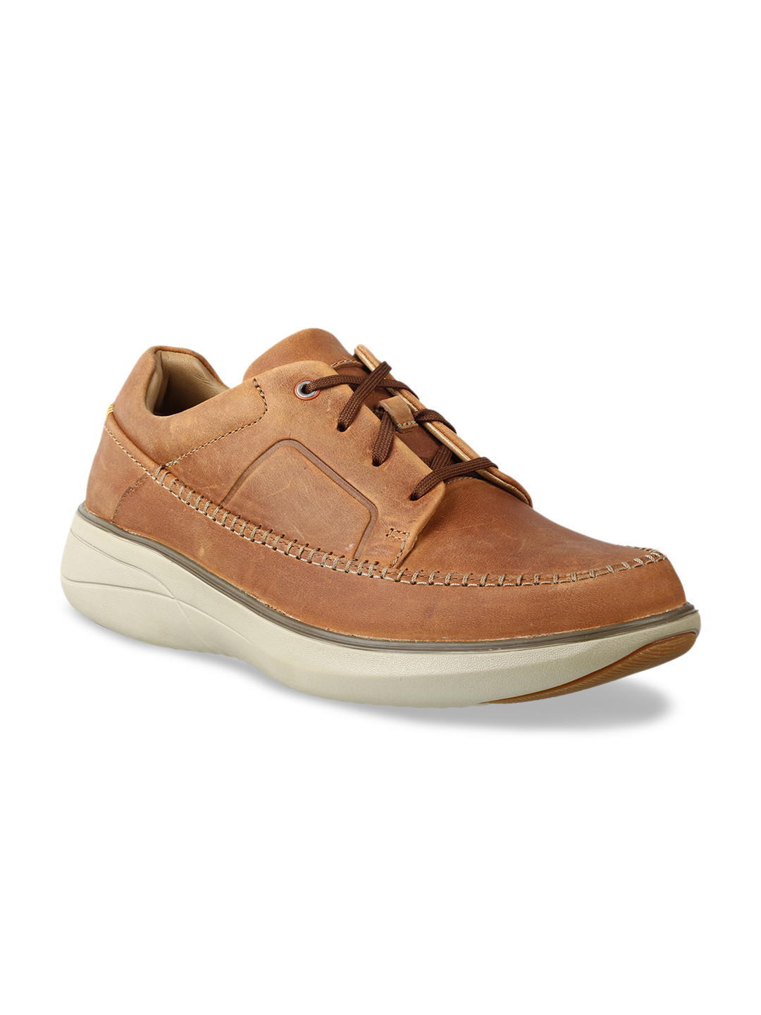 Buy Clarks Men Tan Leather Sneakers - Casual Shoes for Men 9867179 | Myntra