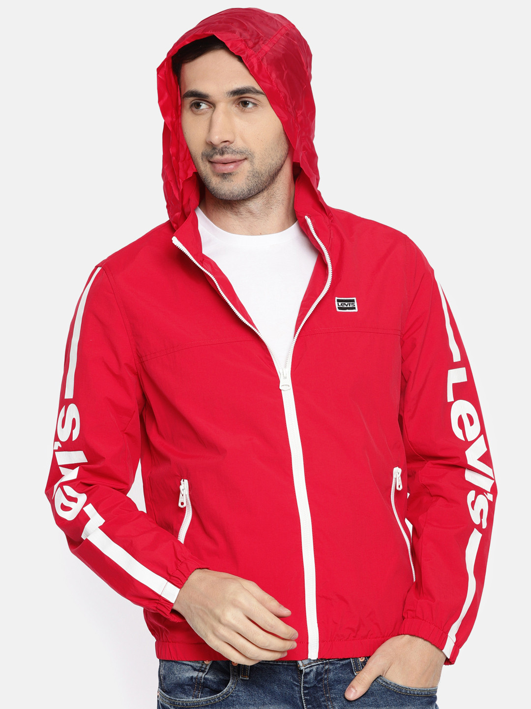 Buy Levis Men Red Solid Sporty Jacket - Jackets for Men 9907315 | Myntra