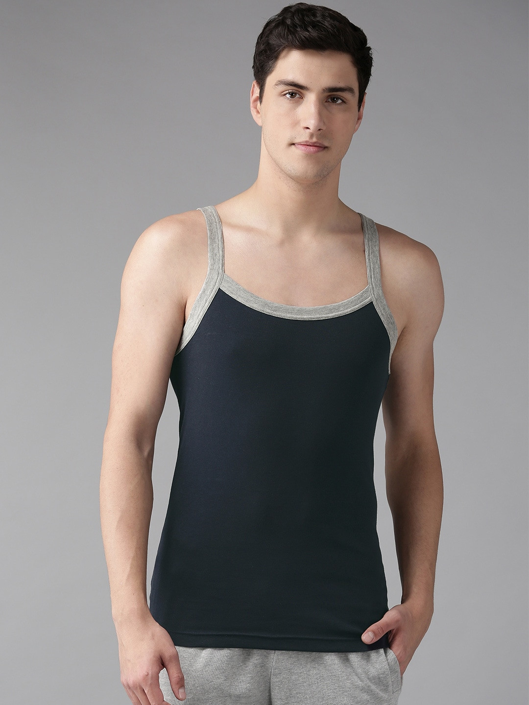 Buy U.S. Polo Assn. Men Navy Blue Solid Innerwear Vest I636 195 CP ...
