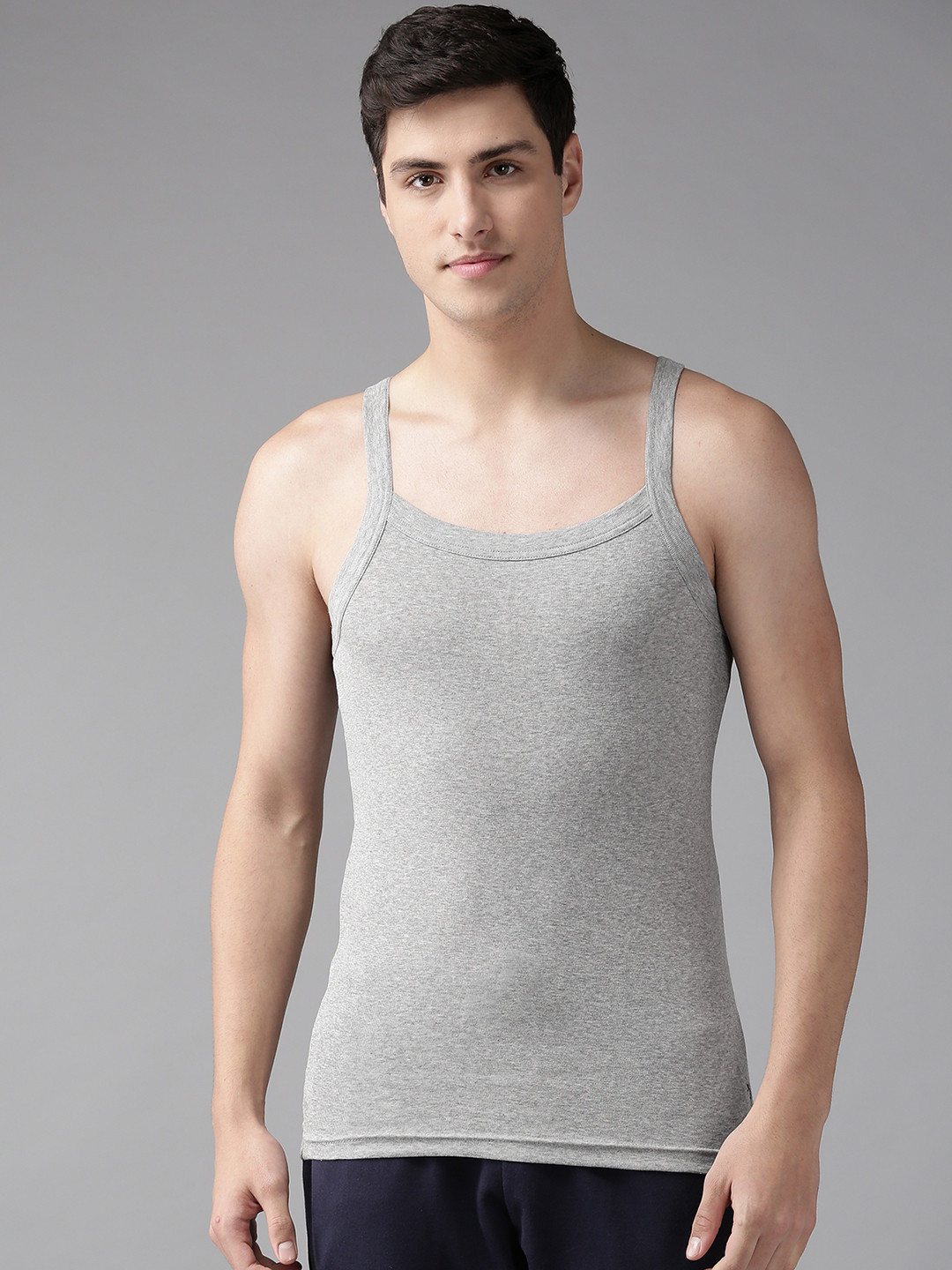 Buy U.S. Polo Assn. Men Grey Melange Solid Innerwear Vest - Innerwear ...