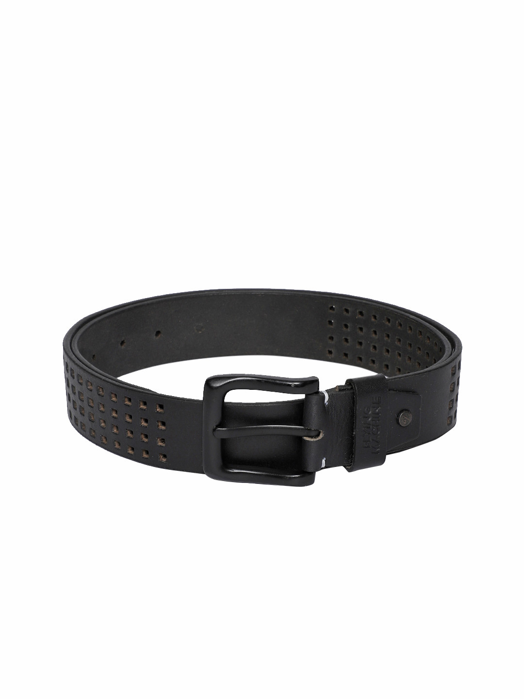 Buy Flying Machine Men Black Solid Leather Belt - Belts for Men 9918411 ...
