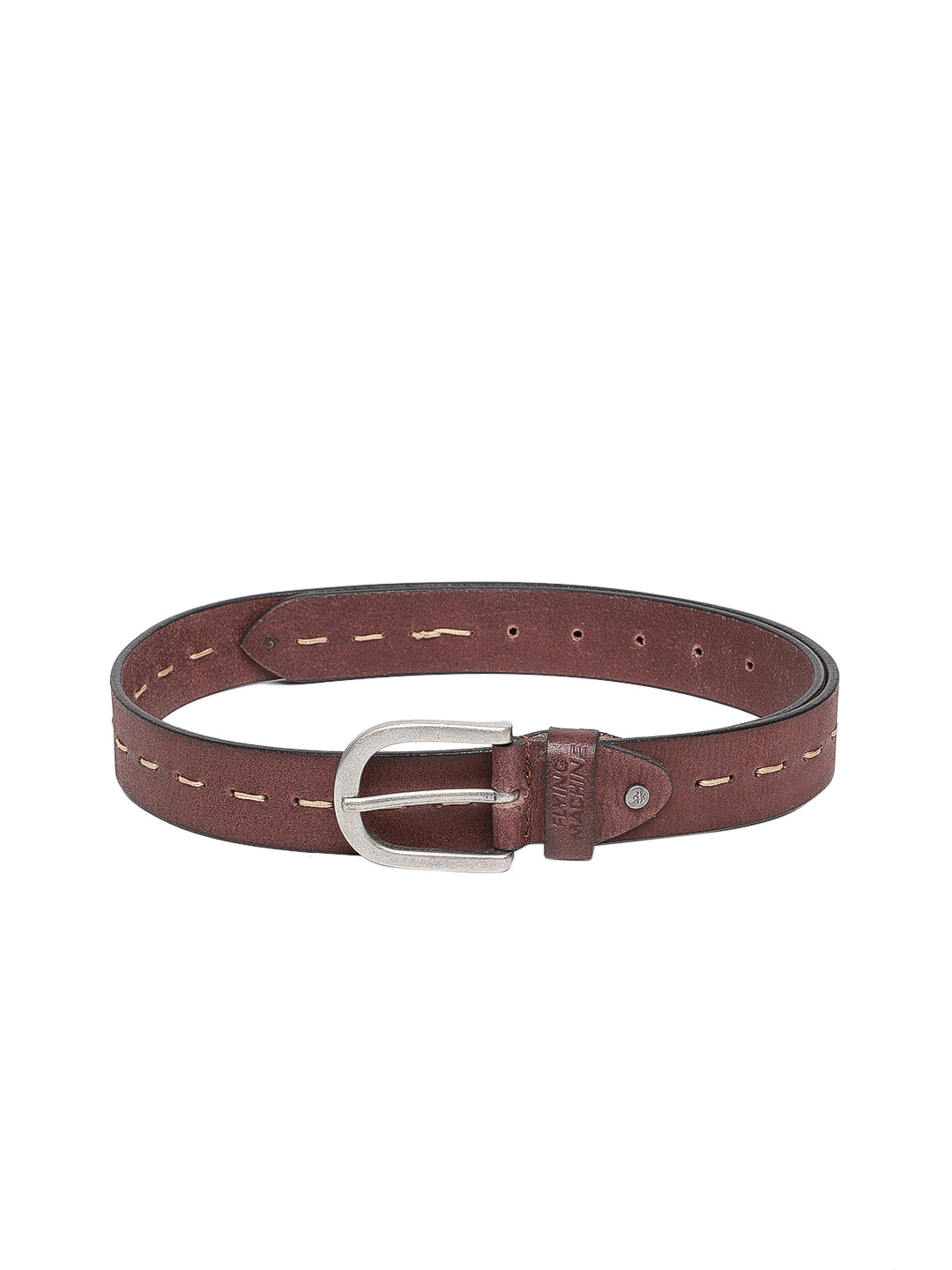 Buy Flying Machine Men Brown Solid Leather Belt - Belts for Men 9918415 ...