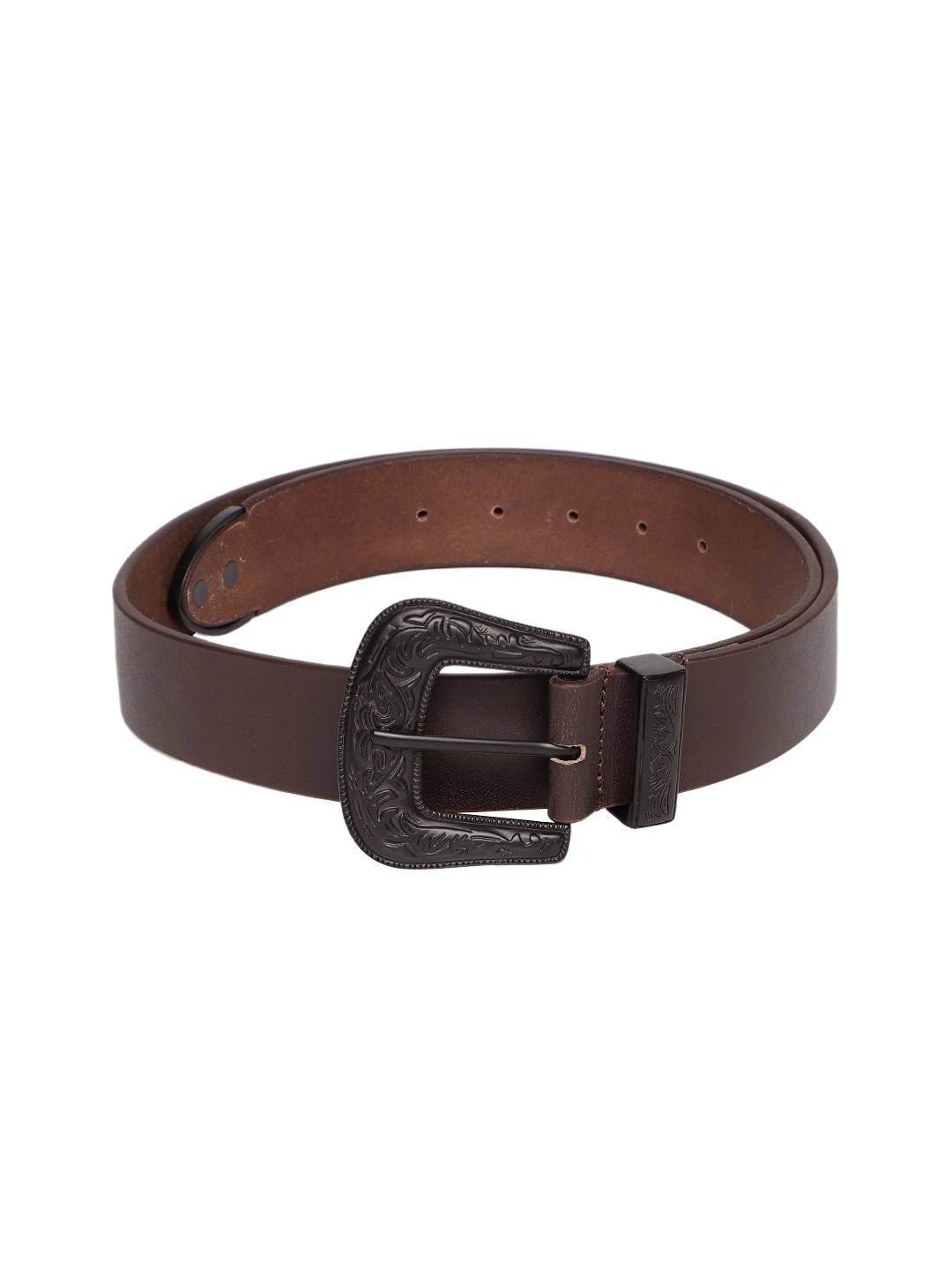 Buy Flying Machine Men Brown Solid Leather Belt - Belts for Men 9918439 ...
