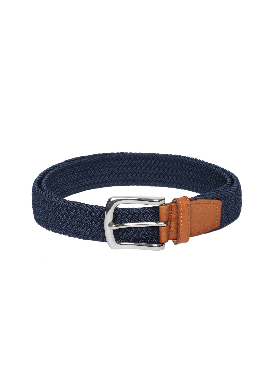 Buy Flying Machine Men Navy Blue Braided Belt - Belts for Men 9918441 ...