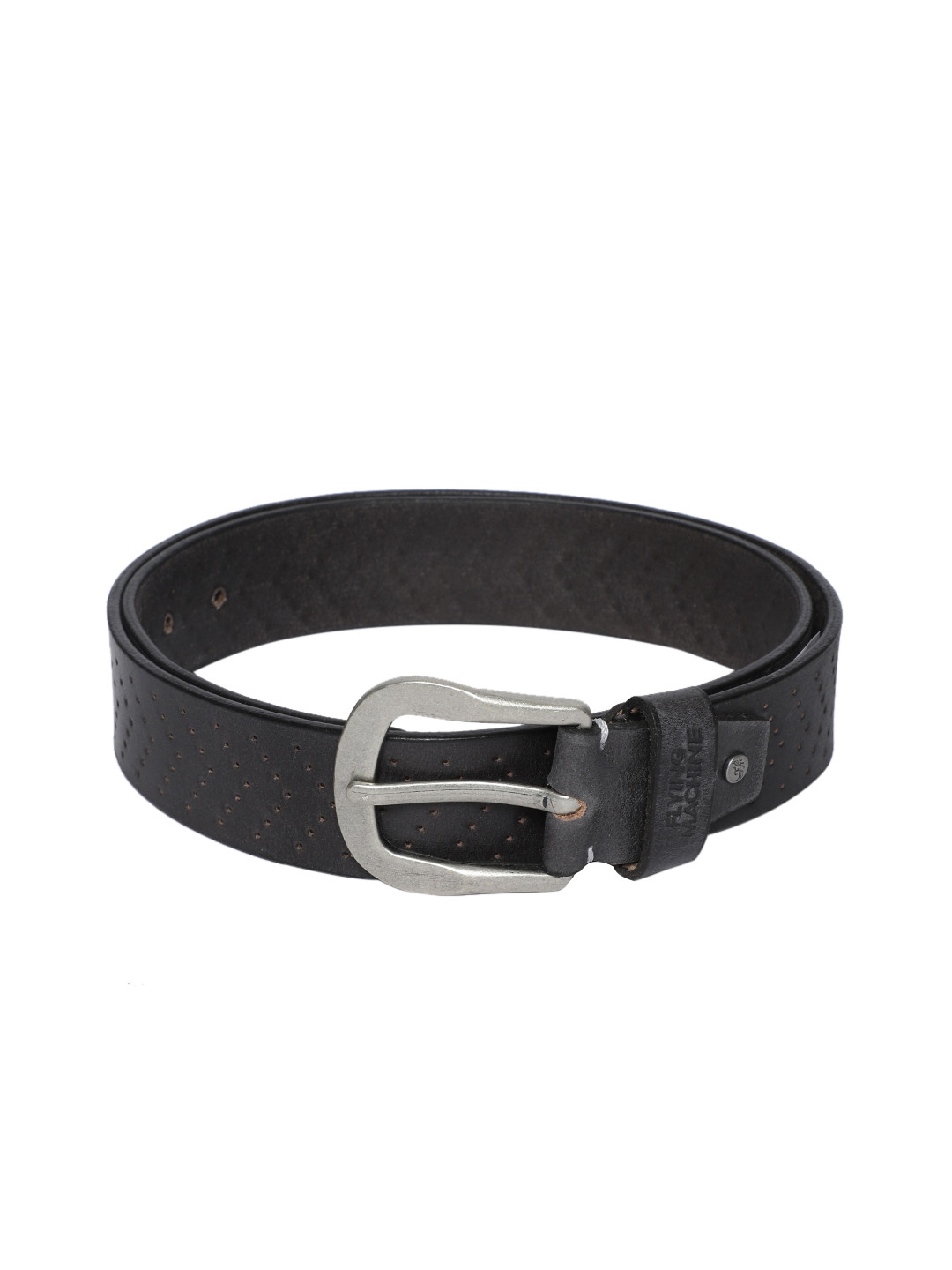 Buy Flying Machine Men Black Solid Leather Belt - Belts for Men 9918447 ...