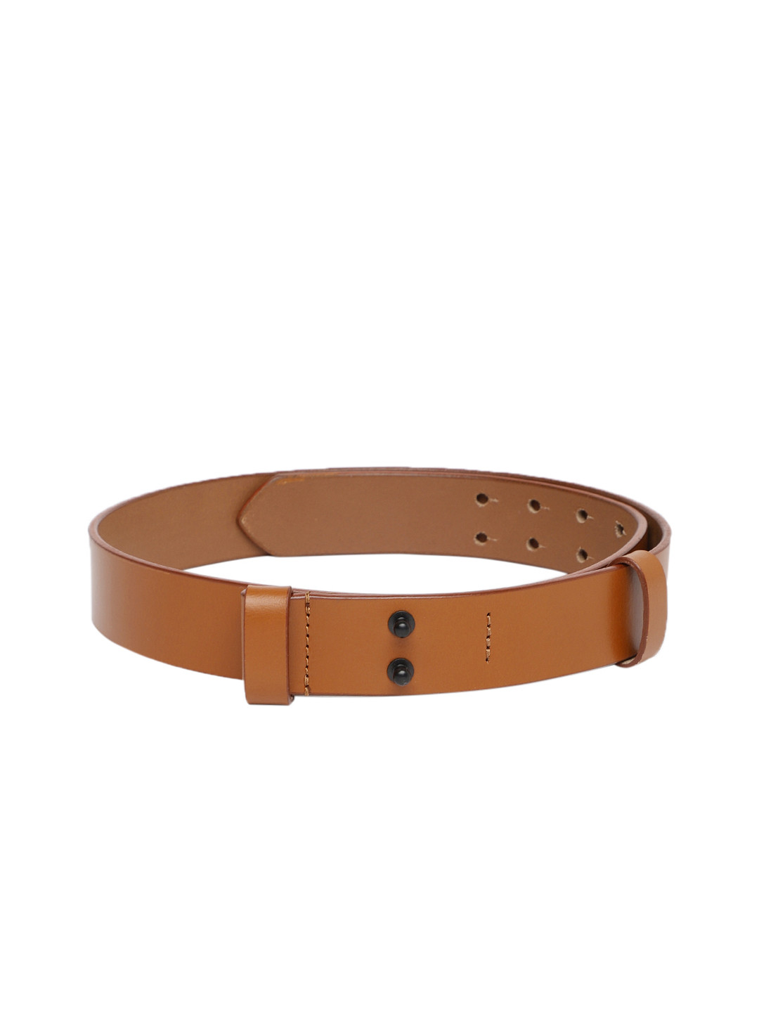 Buy Flying Machine Men Tan Brown Solid Leather Belt - Belts for Men ...