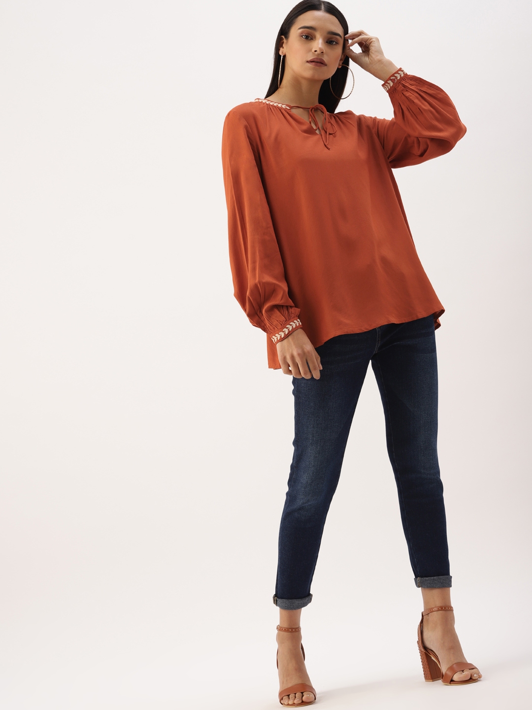 Buy Dressberry Women Rust Brown Solid Top Tops For Women 9922971 Myntra